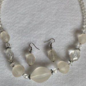 Jewelry | Clear Frosted Plastic Beaded Necklace | Poshmark